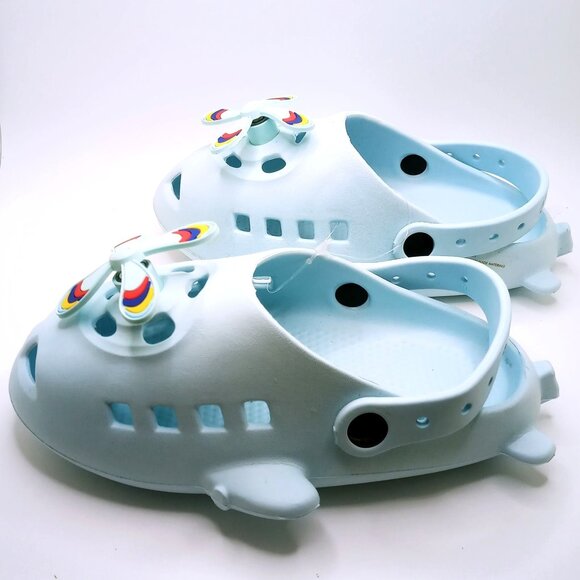 Engtoy | Shoes | Kids Clog Boys Girls Powder Blue Helicopter Propeller ...